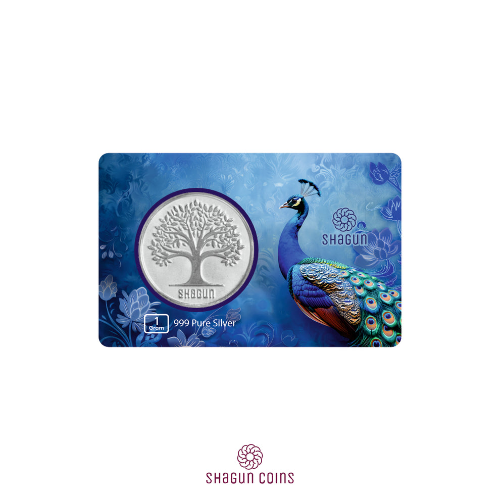 1 Gram Silver Coin - Peacock – Shagun Coins