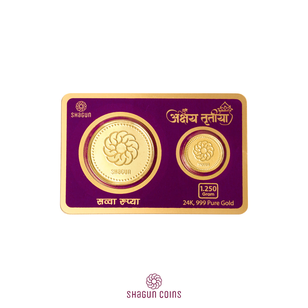 1.250 Gram Gold coin Set ( savva rupiya ) – Shagun Coins