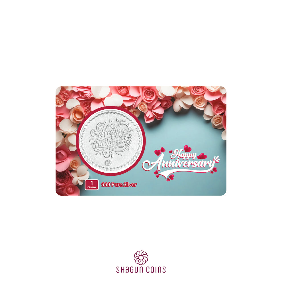 1 Gram Silver Coin - Anniversary – Shagun Coins