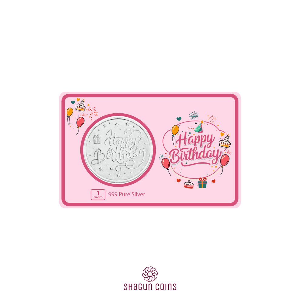 1 Gram Silver Coin - Birthday – Shagun Coins