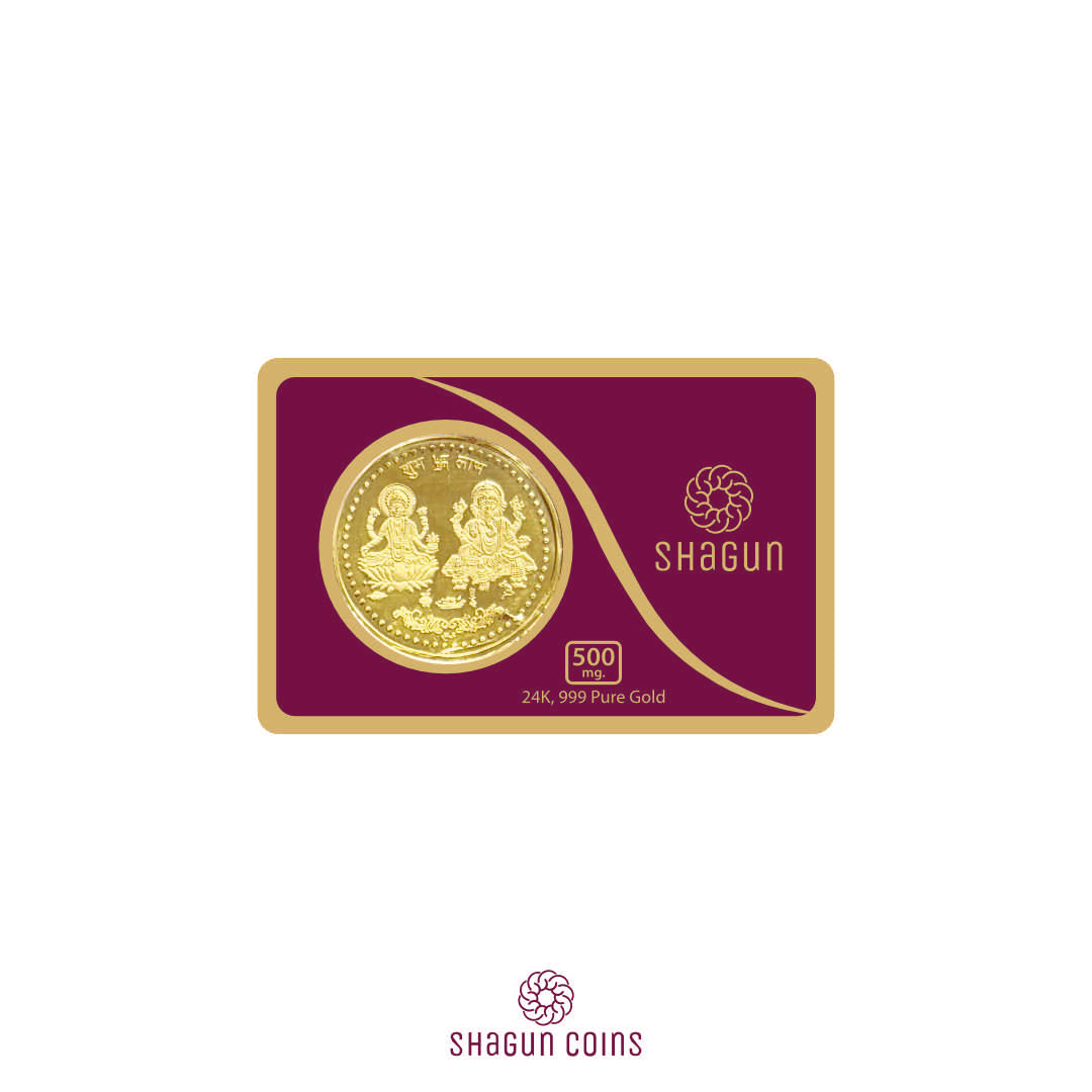 500mg Gold Coin - Laxmi Ganesh Ji – Shagun Coins